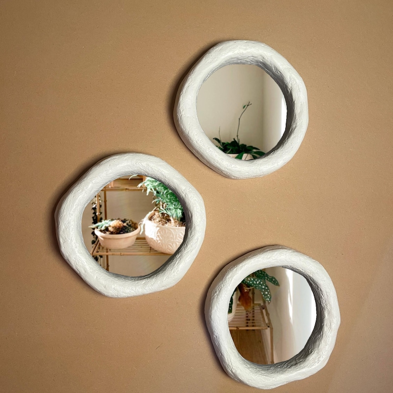 Sculptural Plaster Mirror - Etsy
