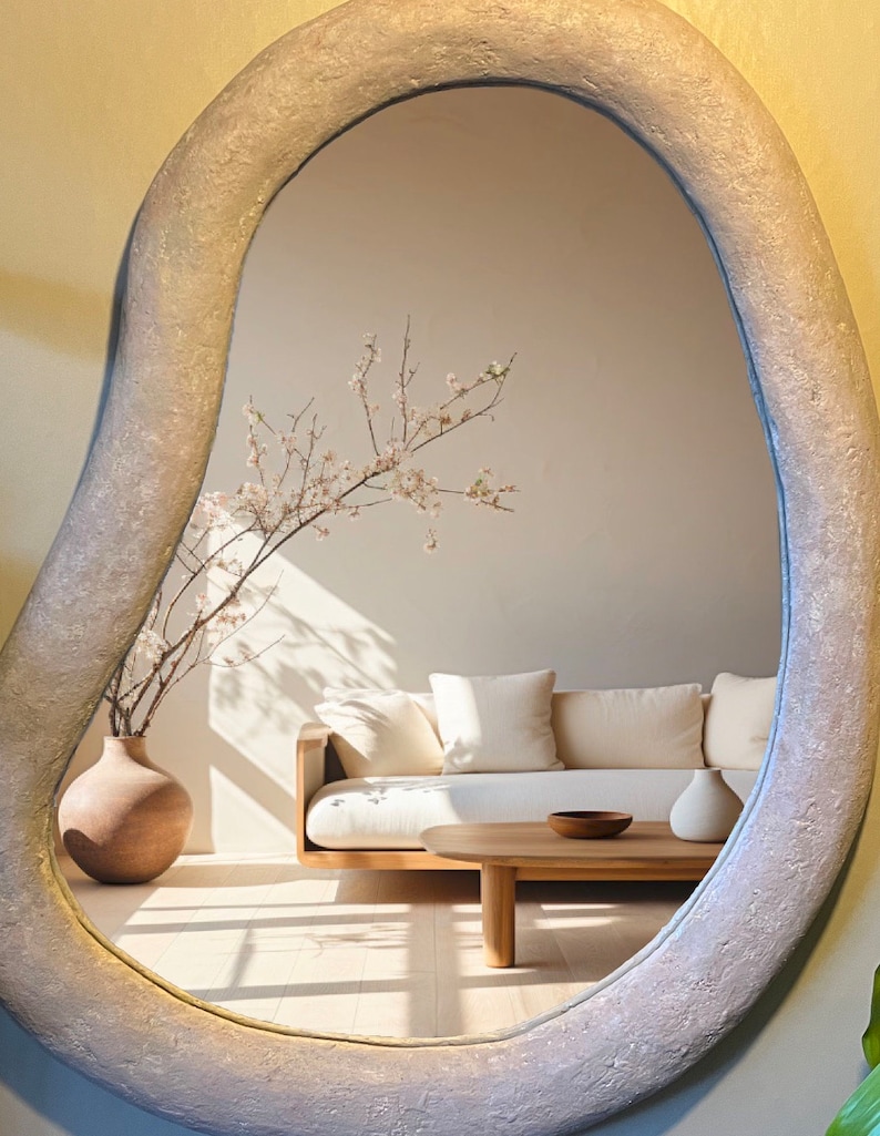 Handmade Plaster Puddle Mirror: Textured Organic Wall Decor - Etsy