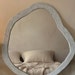 Organic Irregular Concrete Mirror, Round Wavy Wall Mirror, Decorative ...