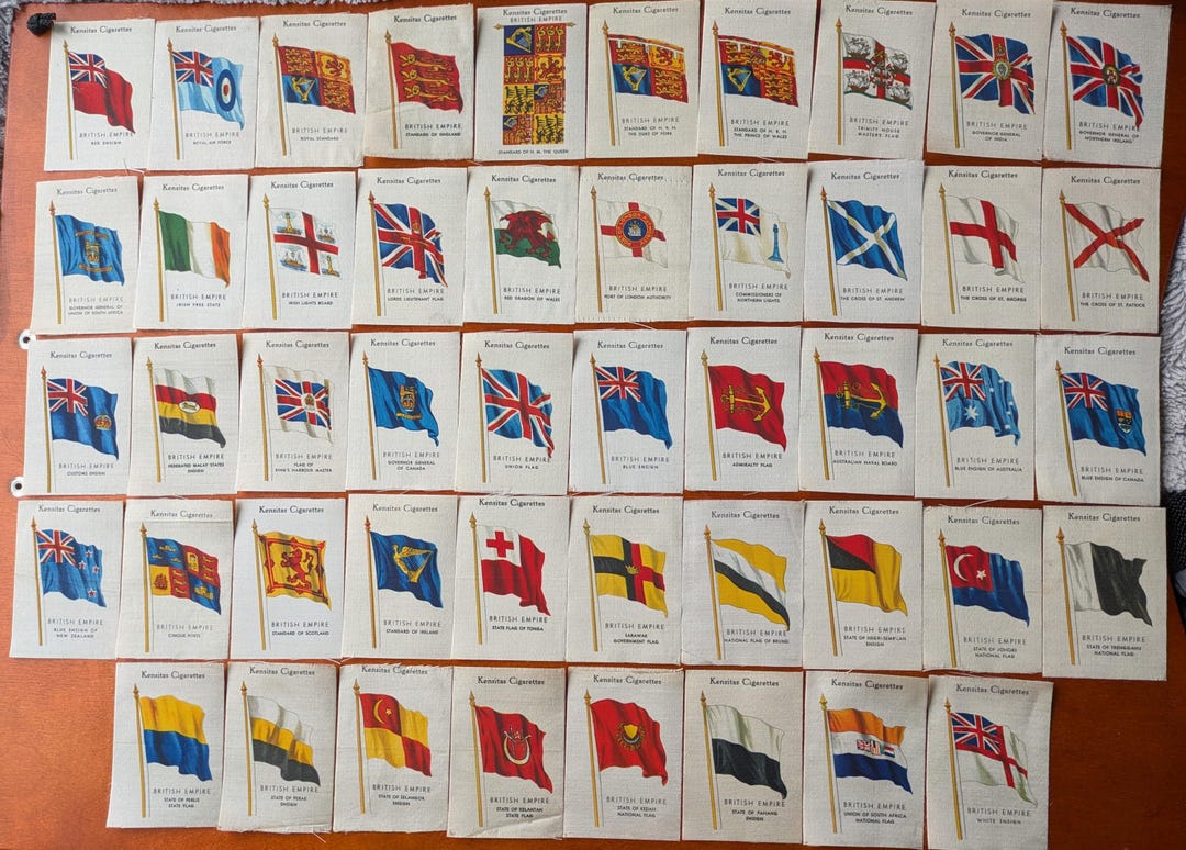 J Wix Kensitas Flags of the British Empire Cigarette Card Silks ...