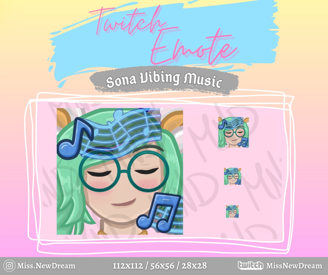 Kawaii League of Legends Star Guardian Sona Vibing Music Emote Twitch ...