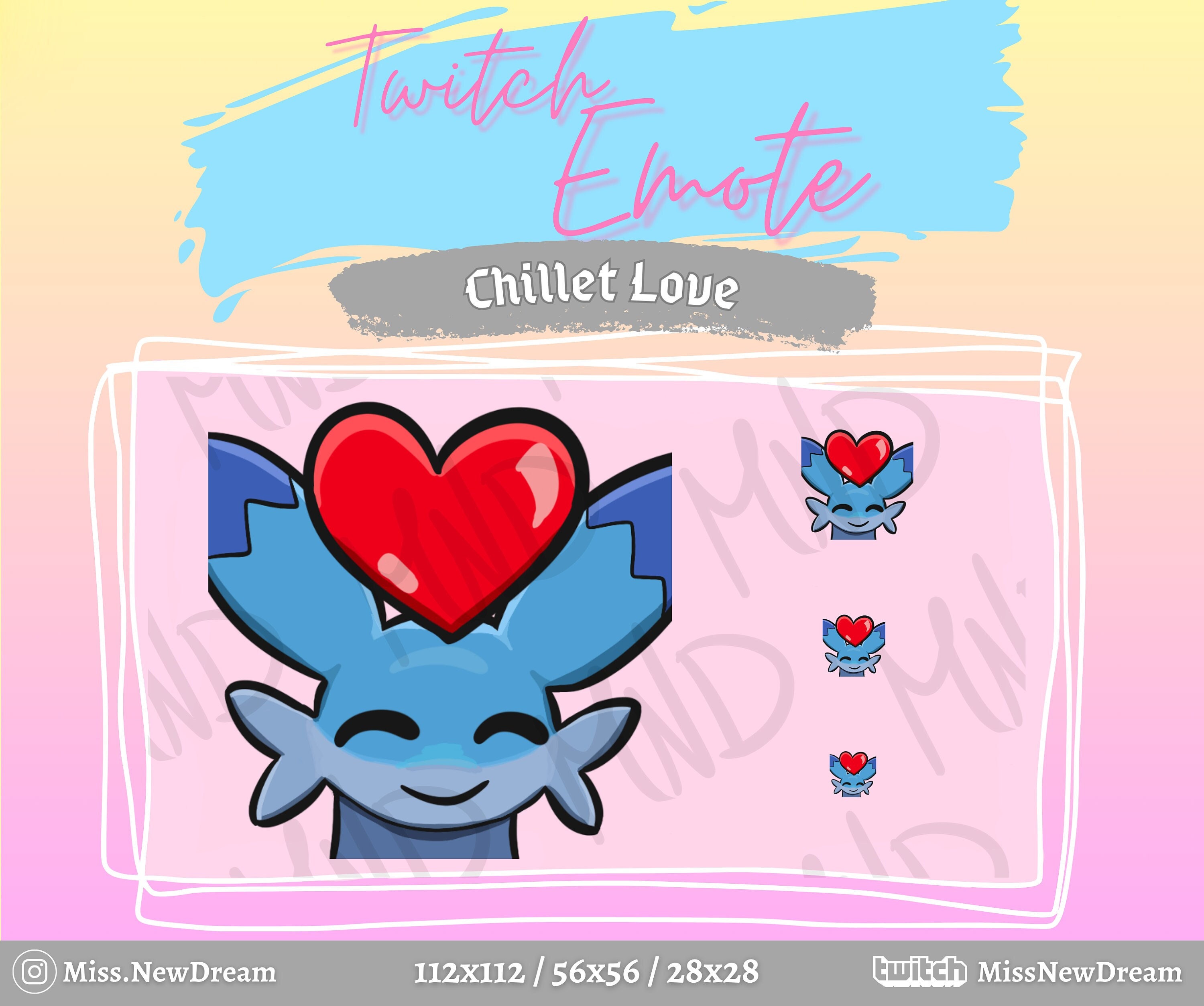 Palworld Chillet Love Emote Twitch / Discord / Youtube / Kick - Etsy