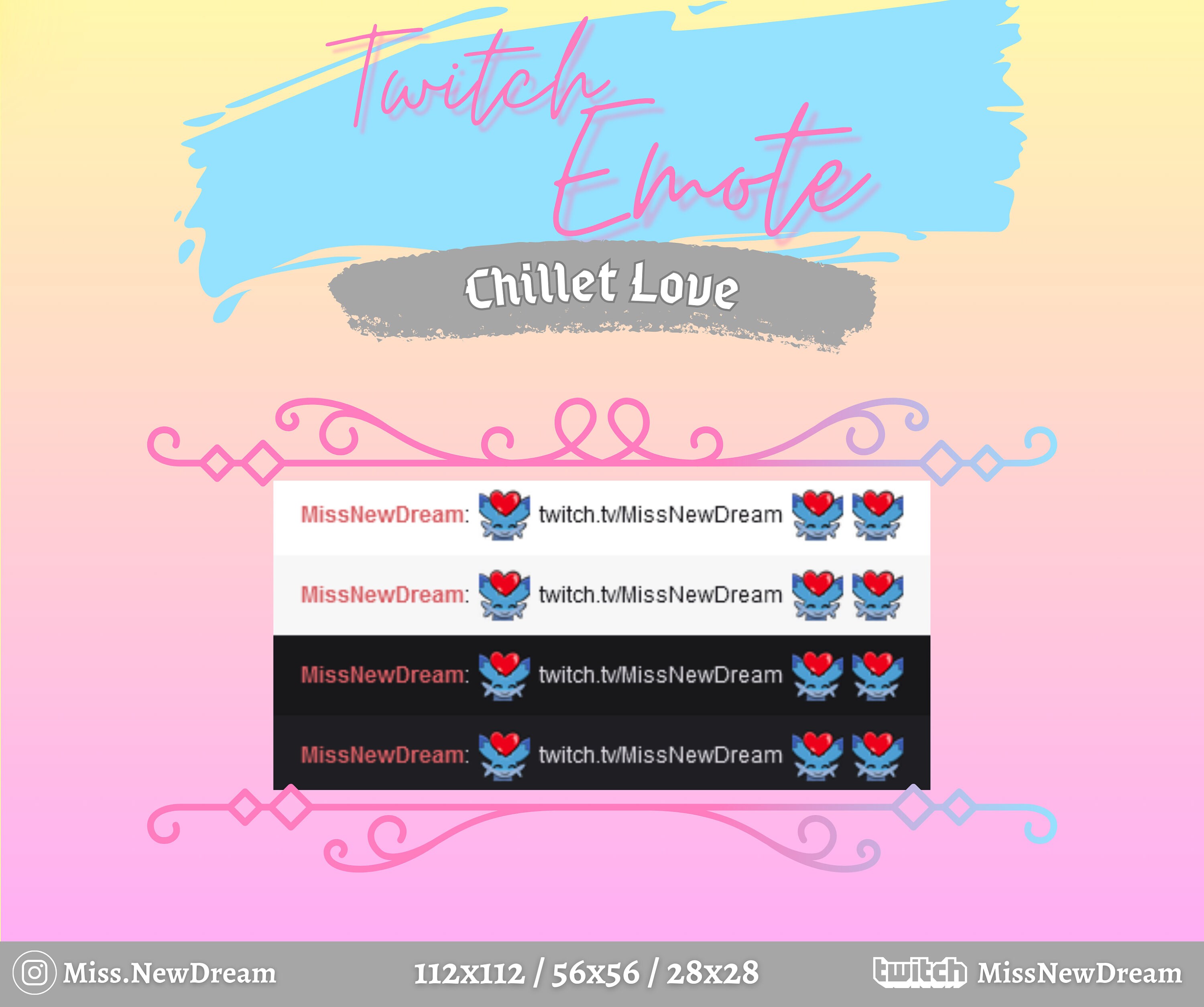 Palworld Chillet Love Emote Twitch / Discord / Youtube / Kick - Etsy