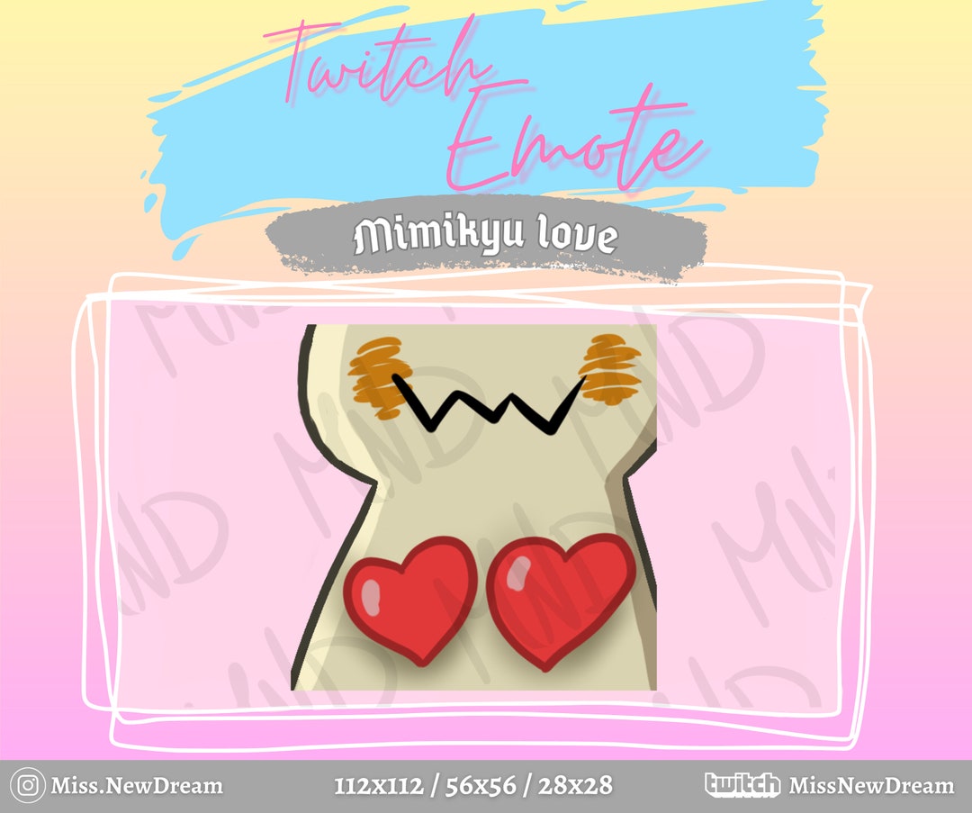 Kawaii Mimikyu Love Emote Twitch, Discord, Youtube - Etsy