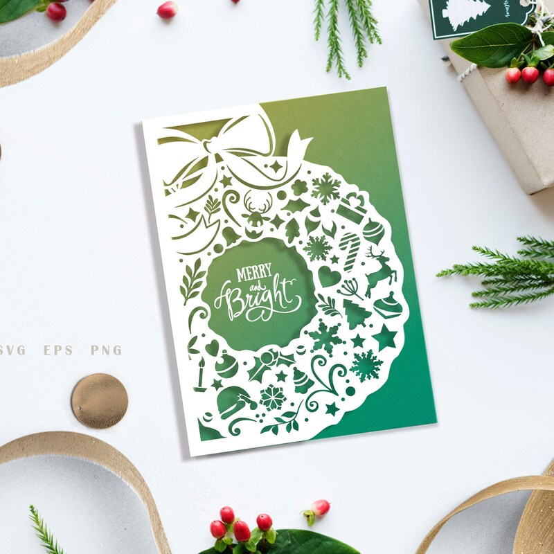 Christmas Card Svg - Etsy