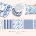 Blue Flowers Digital Papers - Scrapbook Paper - Seamless Patterns ...