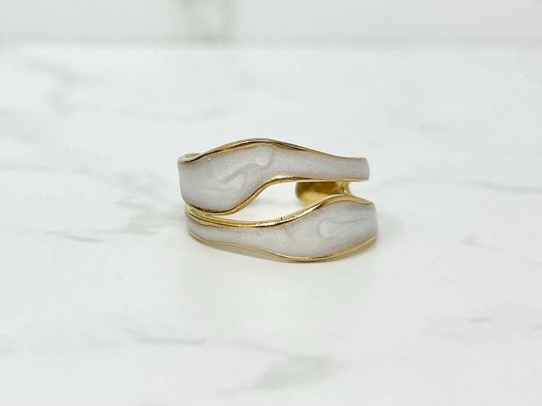 Waterproof Gold Ring, Adjustable Bypass Ring, Tarnish Free Jewellery ...