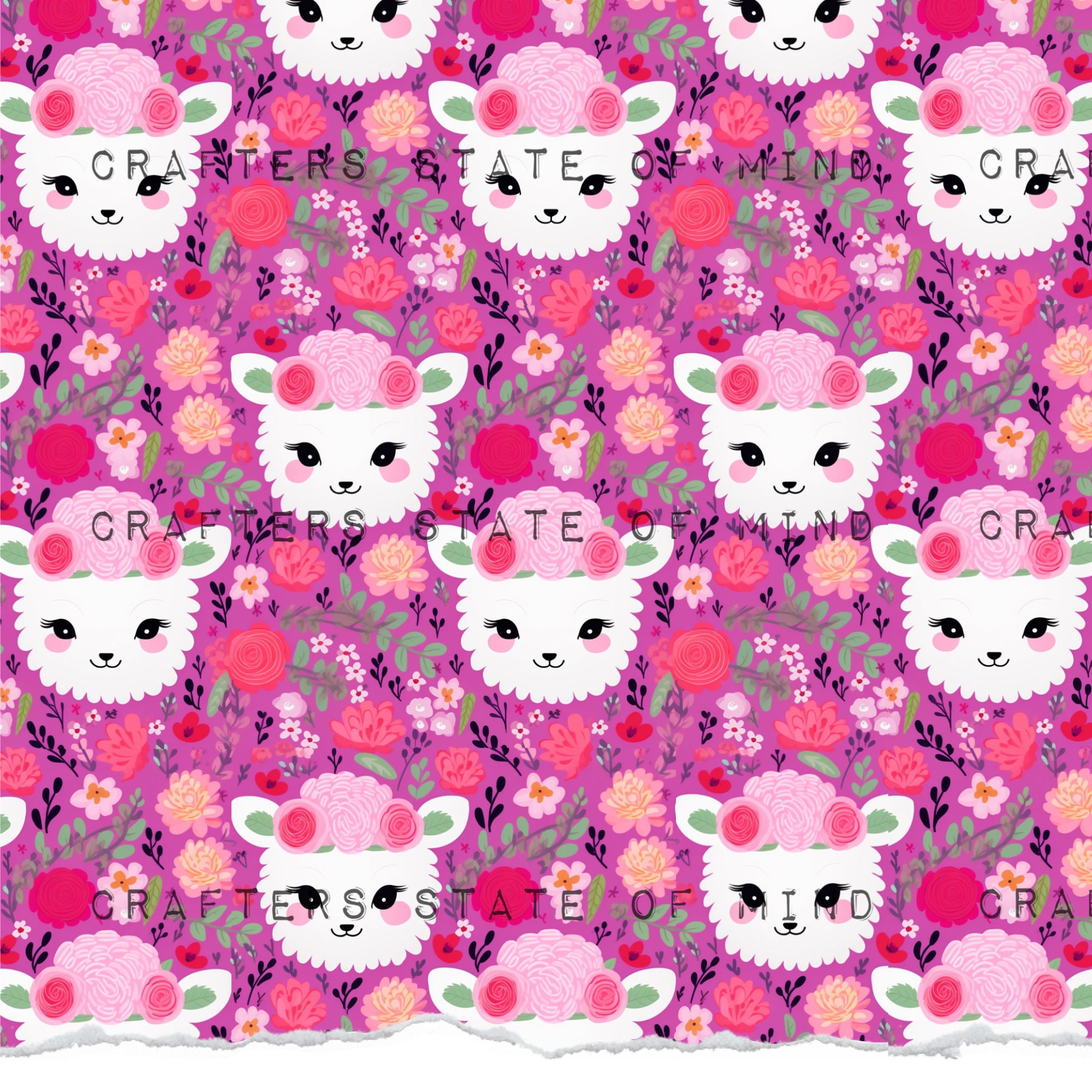 6 Piece Pattern Pack | High Quality Cute Nursery Room Baby Animal Pastel Art | DIY Fabric Paper ...