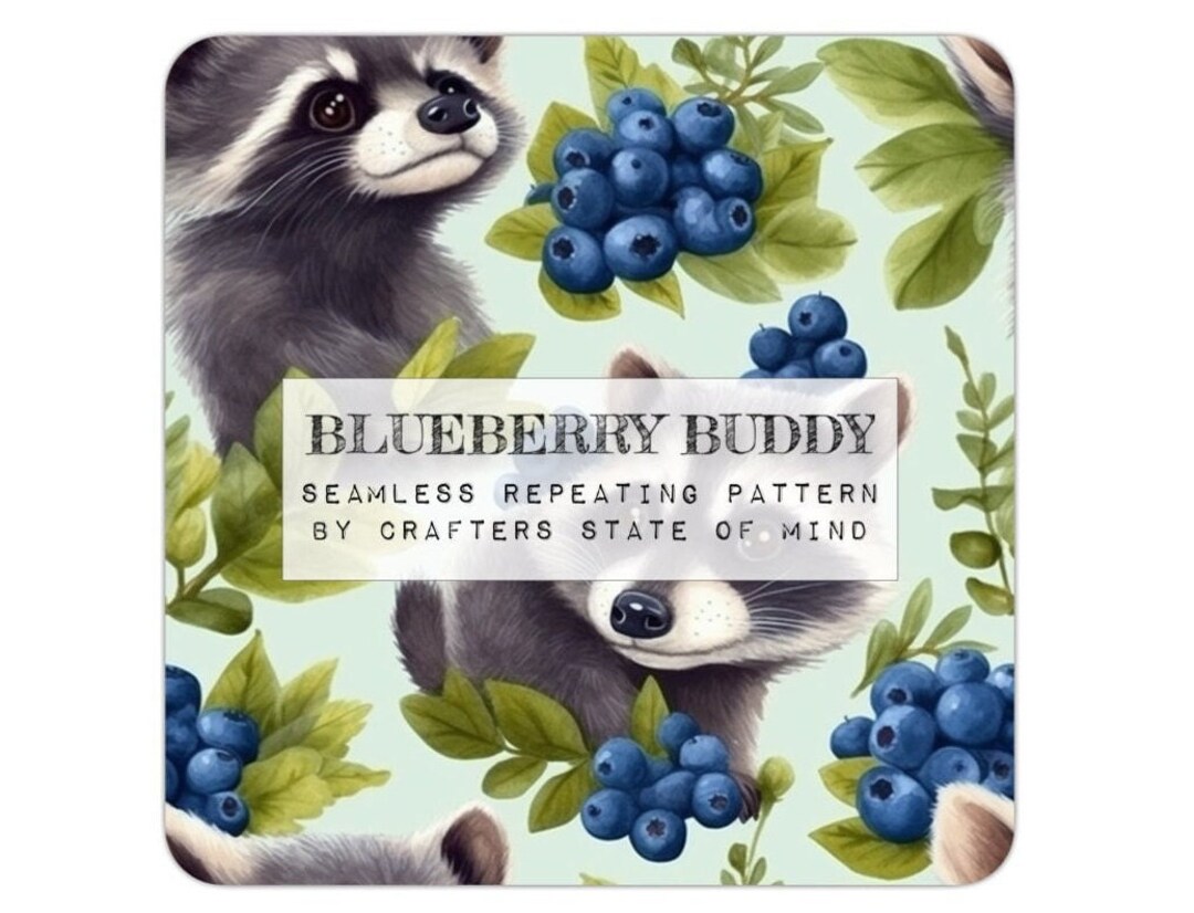Watercolor Blueberry Animal Repeating Pattern for Craft, Craft Paper ...
