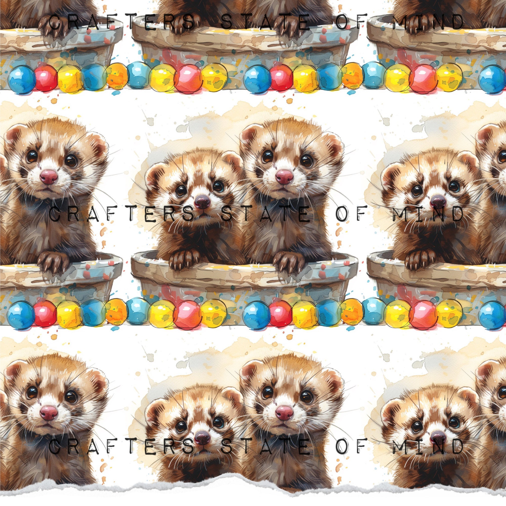 6 Piece Pattern Pack | Simple Surface Pattern | Ferret, Hamster, Otter, Sugar Glider | Crafts ...