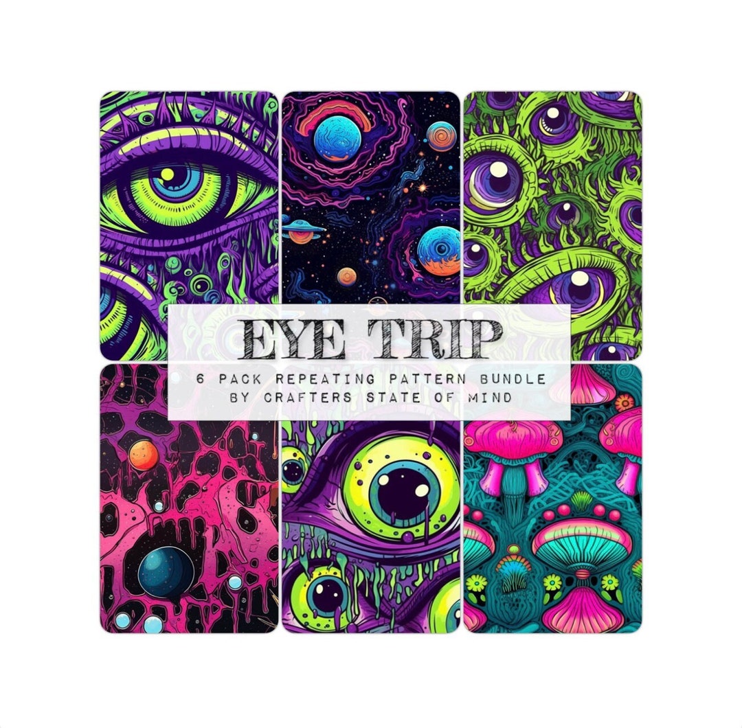 6x Pattern Pack | Vibrant Trippy | Trendy Seamless Repeating Design ...