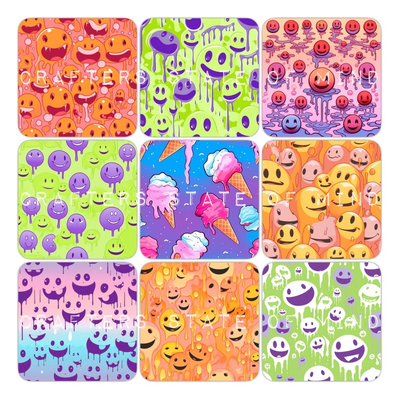 MELTDOWN - Bundle of 9 Vibrant, Trending, & Trippy Seamless Patterns ...
