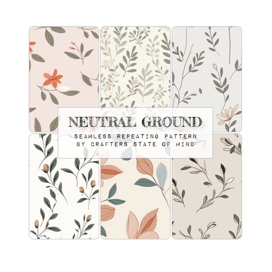 NEUTRAL GROUND Paper Pattern Pack | Repeating Seamless | Instant ...