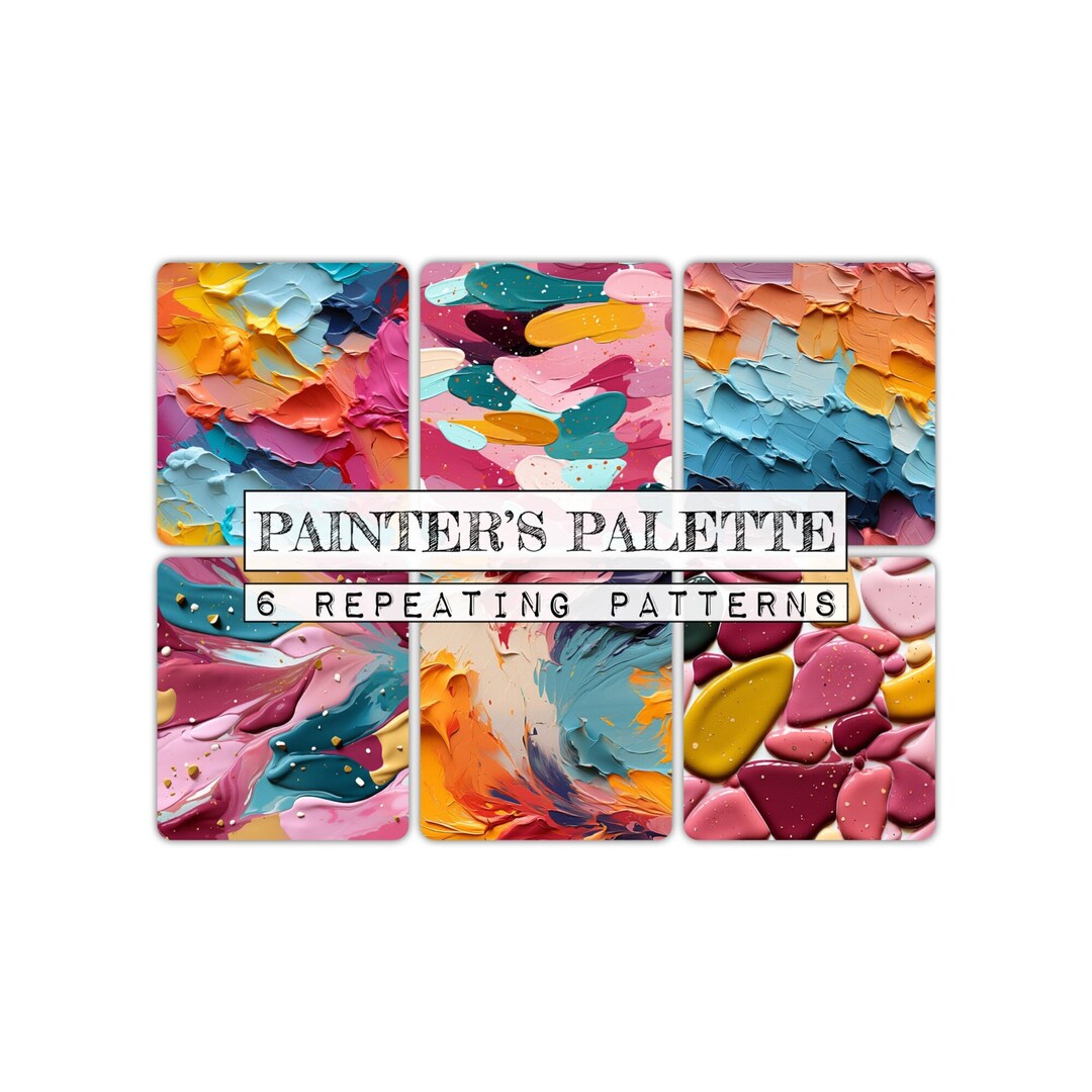Paint Swatch Seamless Pattern Bundle | Pack of 6 | Digital Download ...