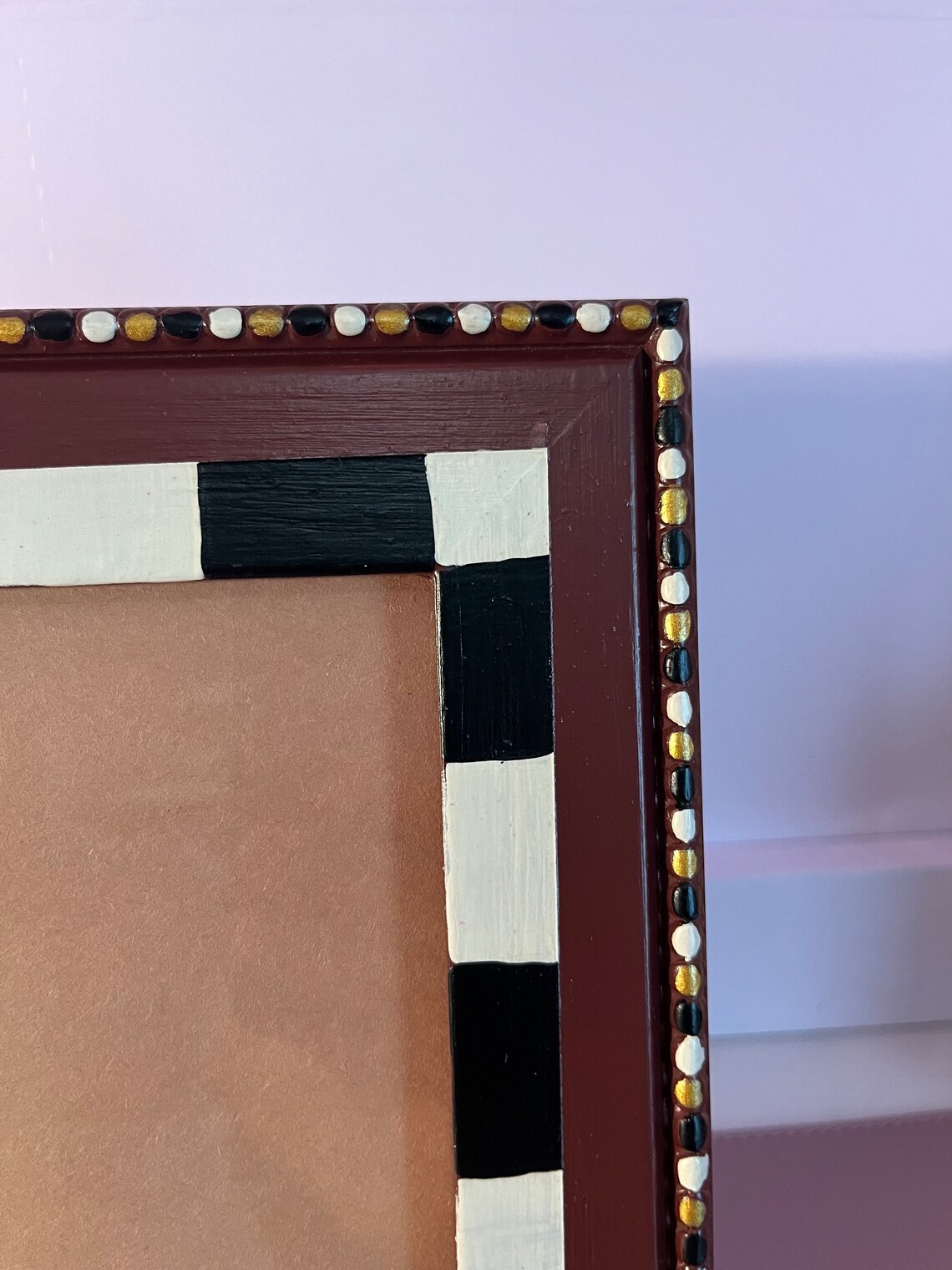 5x7 Hand Painted Wine B&W Checker Frame - Etsy