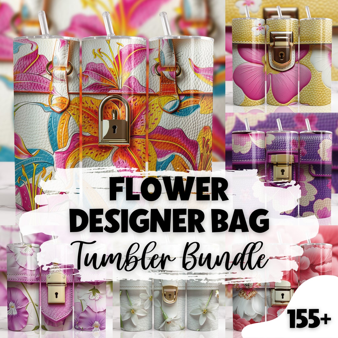 155 Floral Designer Bag-inspired Mega Tumbler Bundle Trendy Sublimation ...