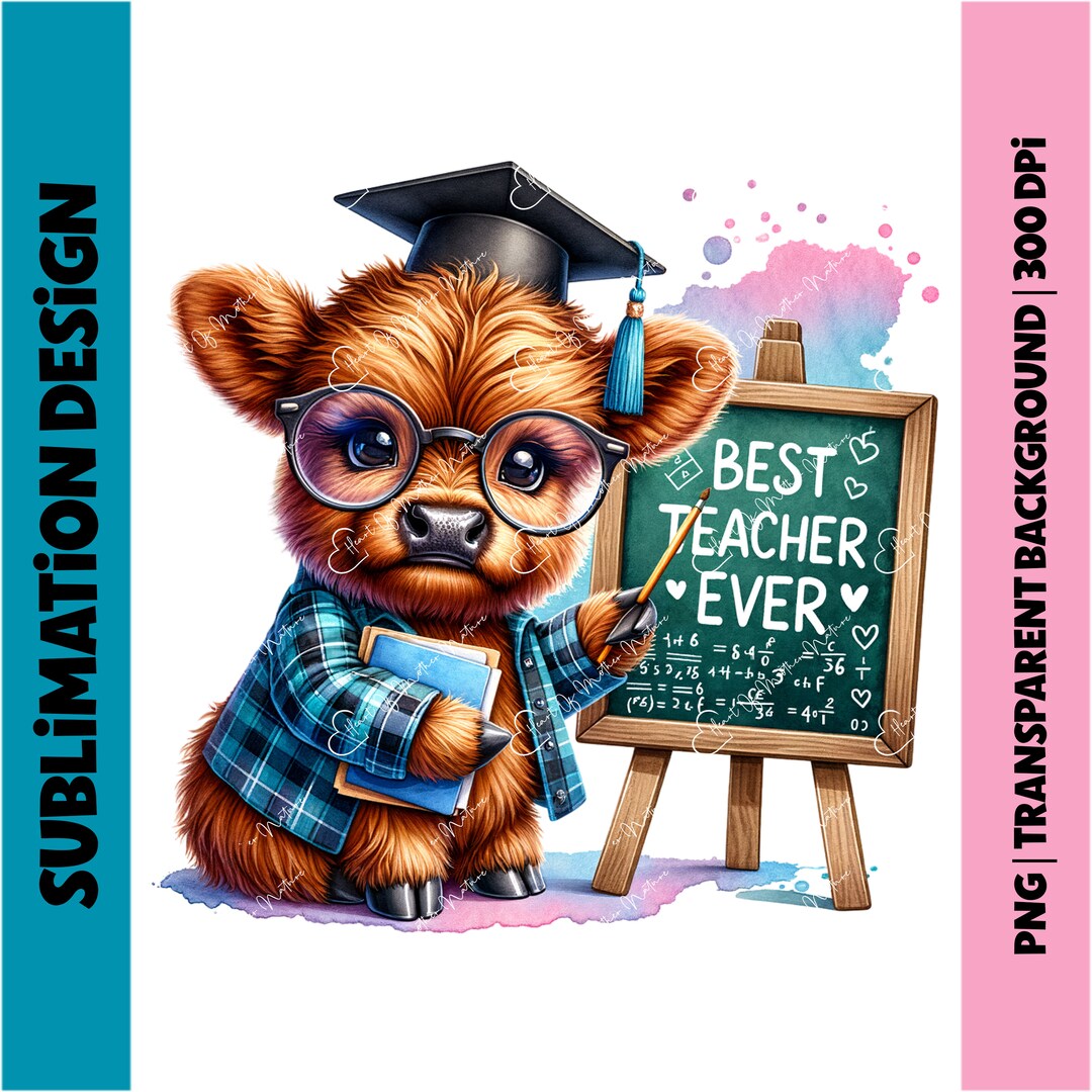 Baby Highland Cow Highschool Teacher Gift Appreciation Png Back to ...