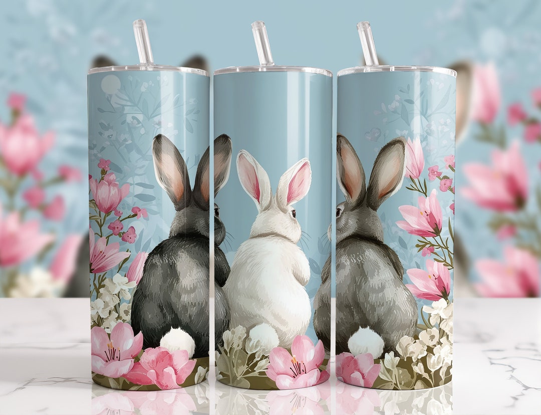 Bunny Tumbler Wrap PNG Floral Sublime Floral Wraps 20ozs Tumbler Png ...