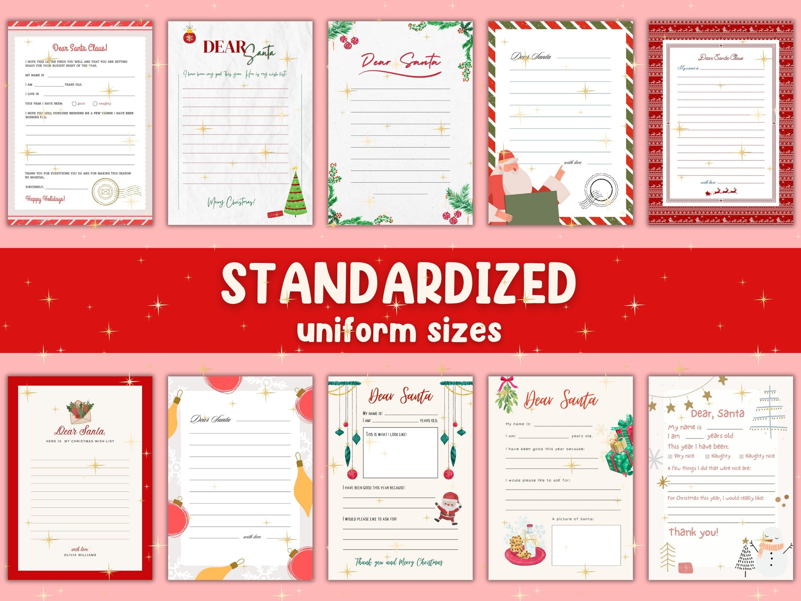 Santa Letter Bundle 70 Unique Letter Designs Letter to Santa for Kid ...