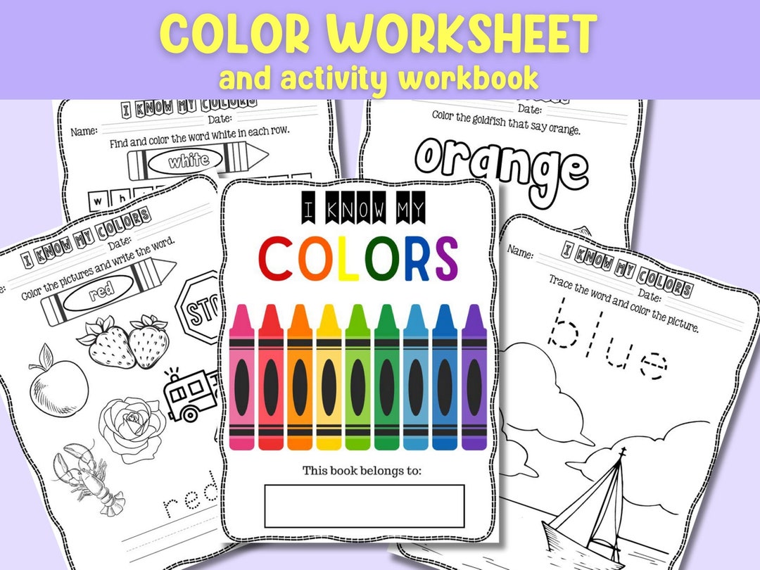 Color Worksheet and Activity Workbook Color Matching Learning Colors ...