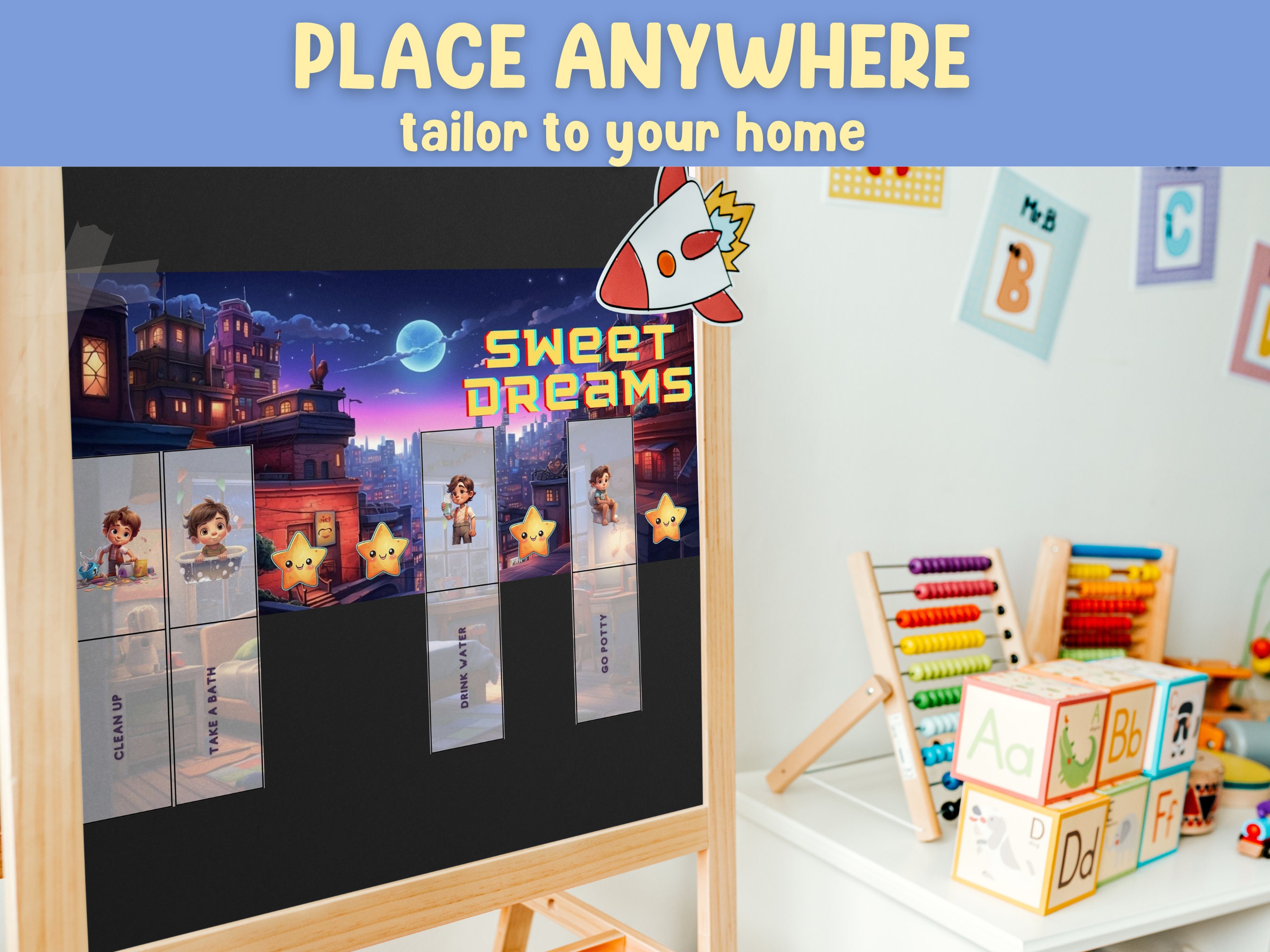 Bedtime Routine Chart Printable Routine Visual Schedule for Toddler ...