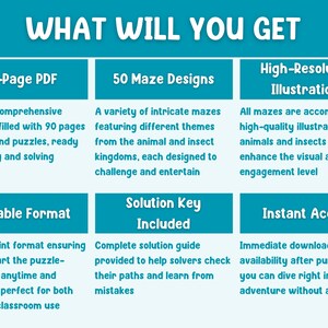 Maze Puzzles Animals and Insects 50 Mazes With Solutions 90 Pages ...