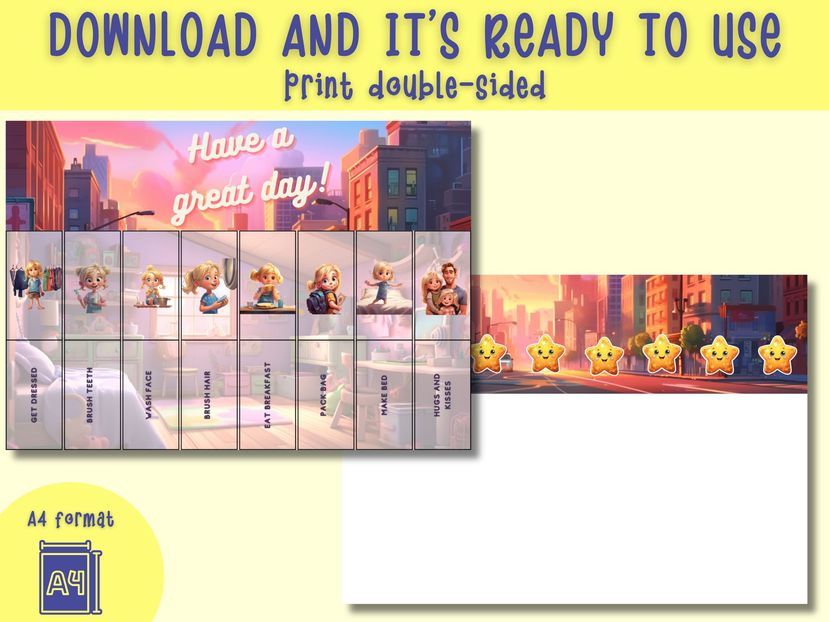 Morning Routine Chart, Planning Toddler Routine, Character Chart for ...