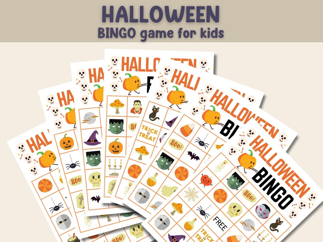 Halloween Bingo Game | Halloween Activity for Kids | 20 Halloween Bingo ...