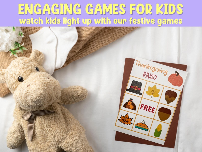 Thanksgiving Bingo Game | Thanksgiving Activity for Kids | 10 Bingo ...