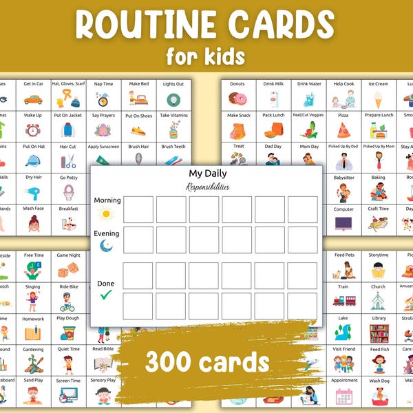Bedtime Routine Cards - Etsy