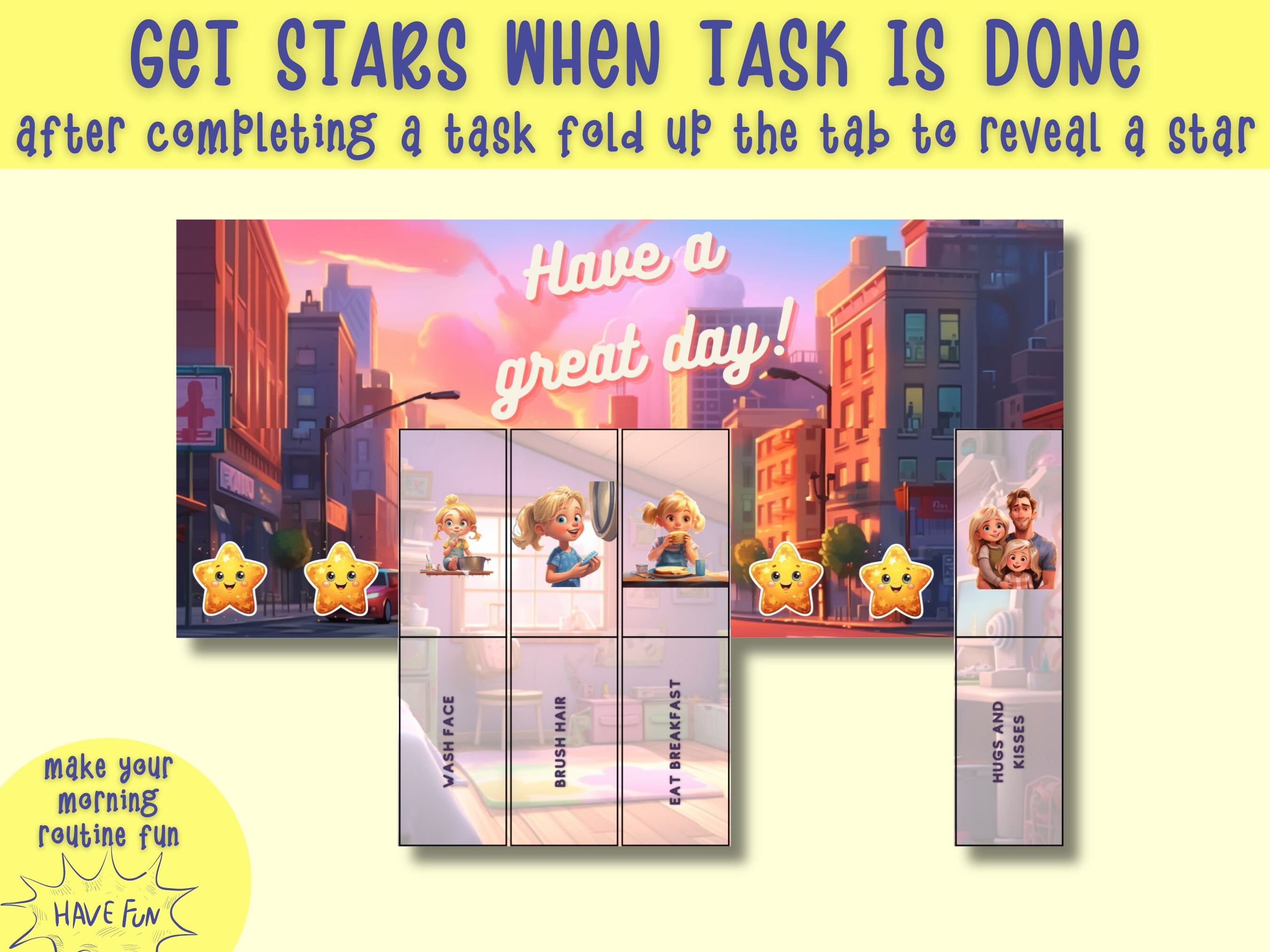 Morning Routine Chart, Planning Toddler Routine, Character Chart for ...