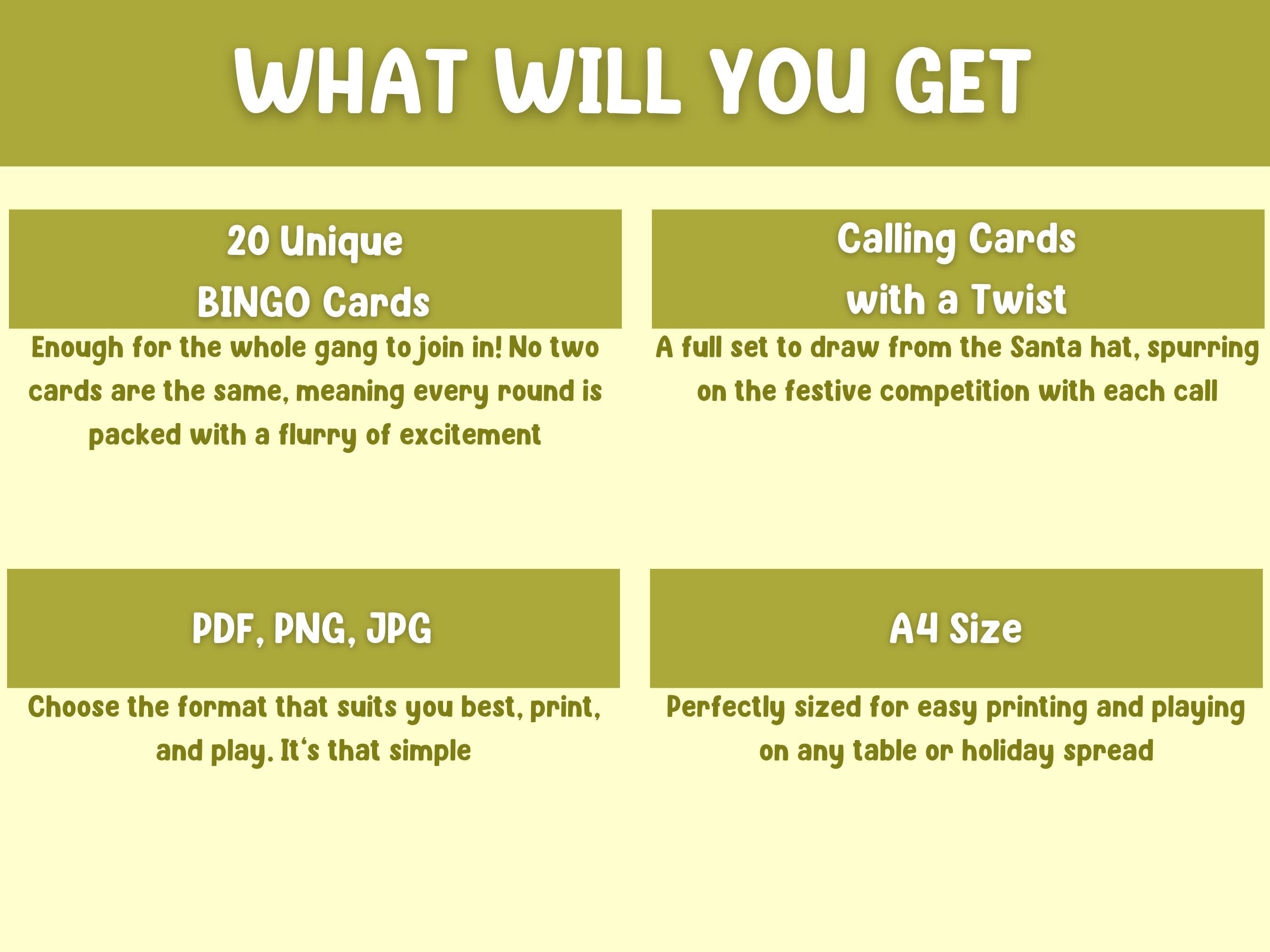 Christmas Bingo Game | 20 Unique Bingo Cards | Kids' Christmas Activity ...