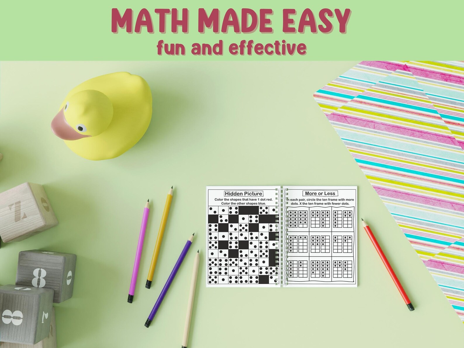 Math Activity Workbook Kindergarten Preschool Learning Interactive ...