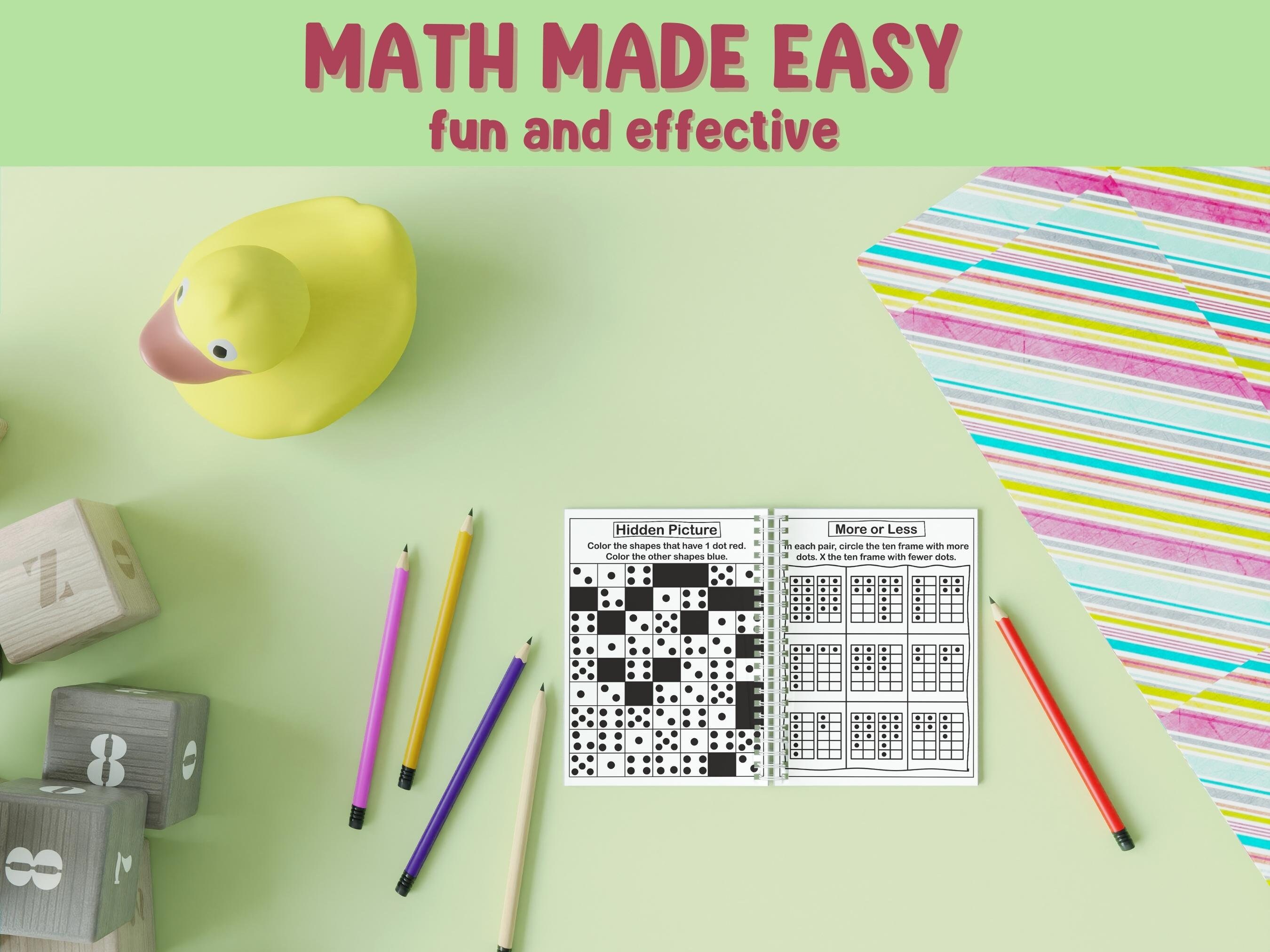 Math Activity Workbook Kindergarten Preschool Learning Interactive ...