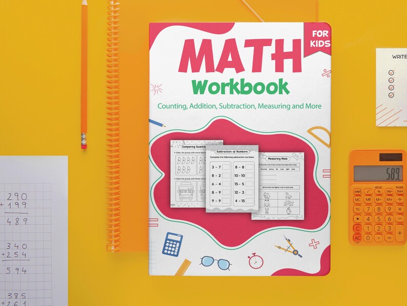 Math Activity Workbook for Kids | 72 Printable Activity | Workbook With ...