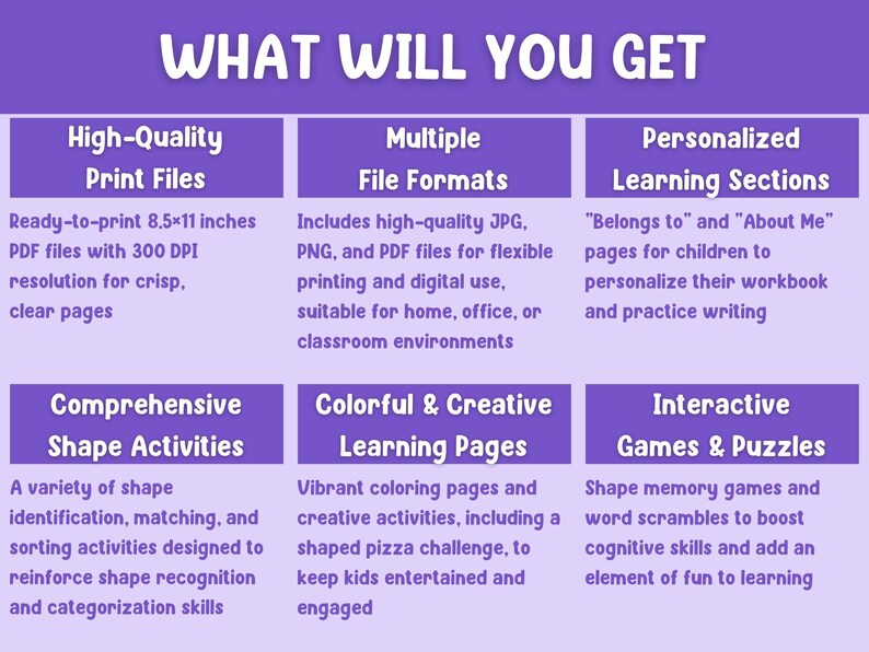 Kindergarten Shapes Workbook | 53 Preschool Curriculum | Workbook With ...