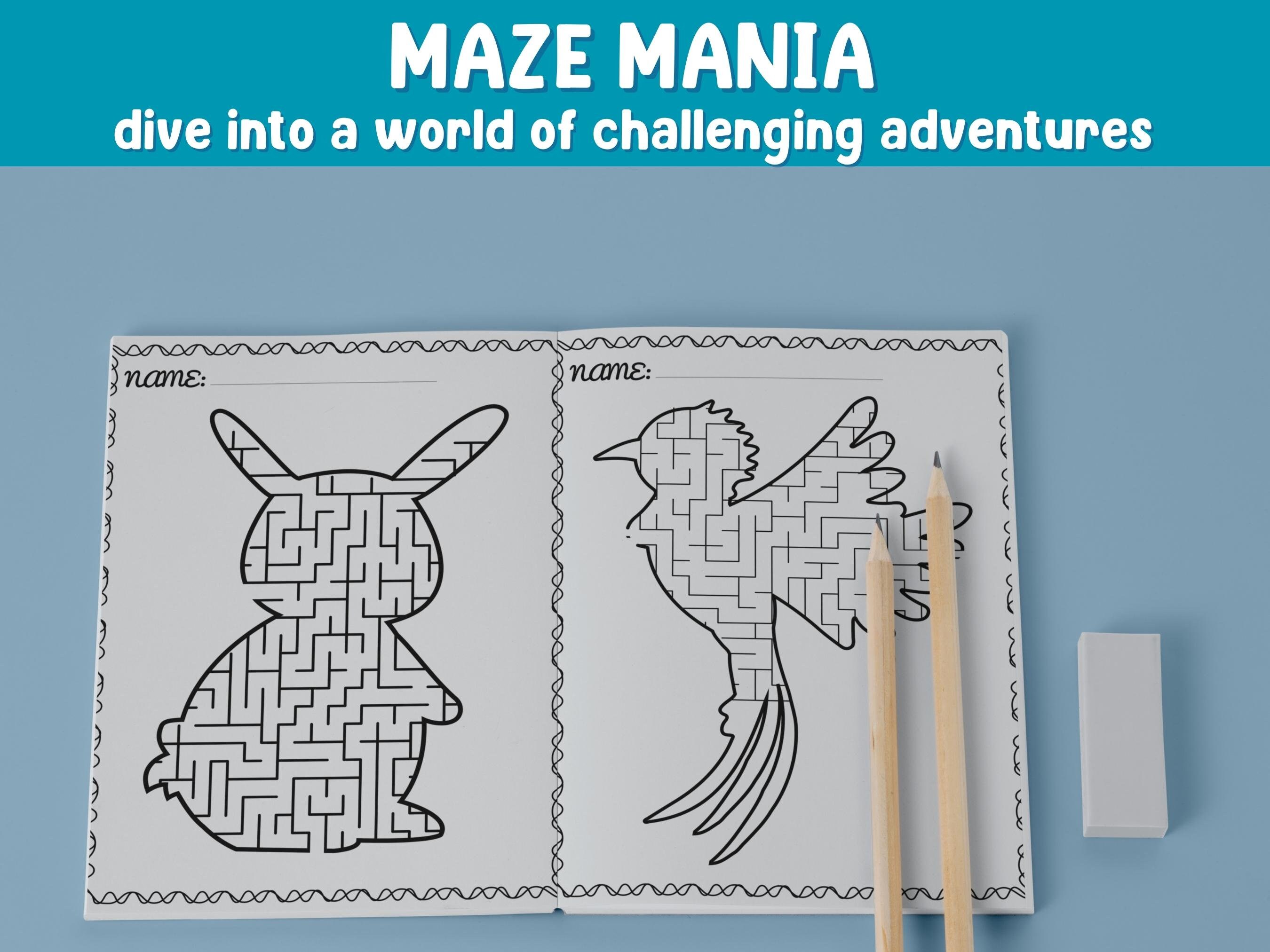 Maze Puzzles Animals and Insects 50 Mazes With Solutions Educational ...