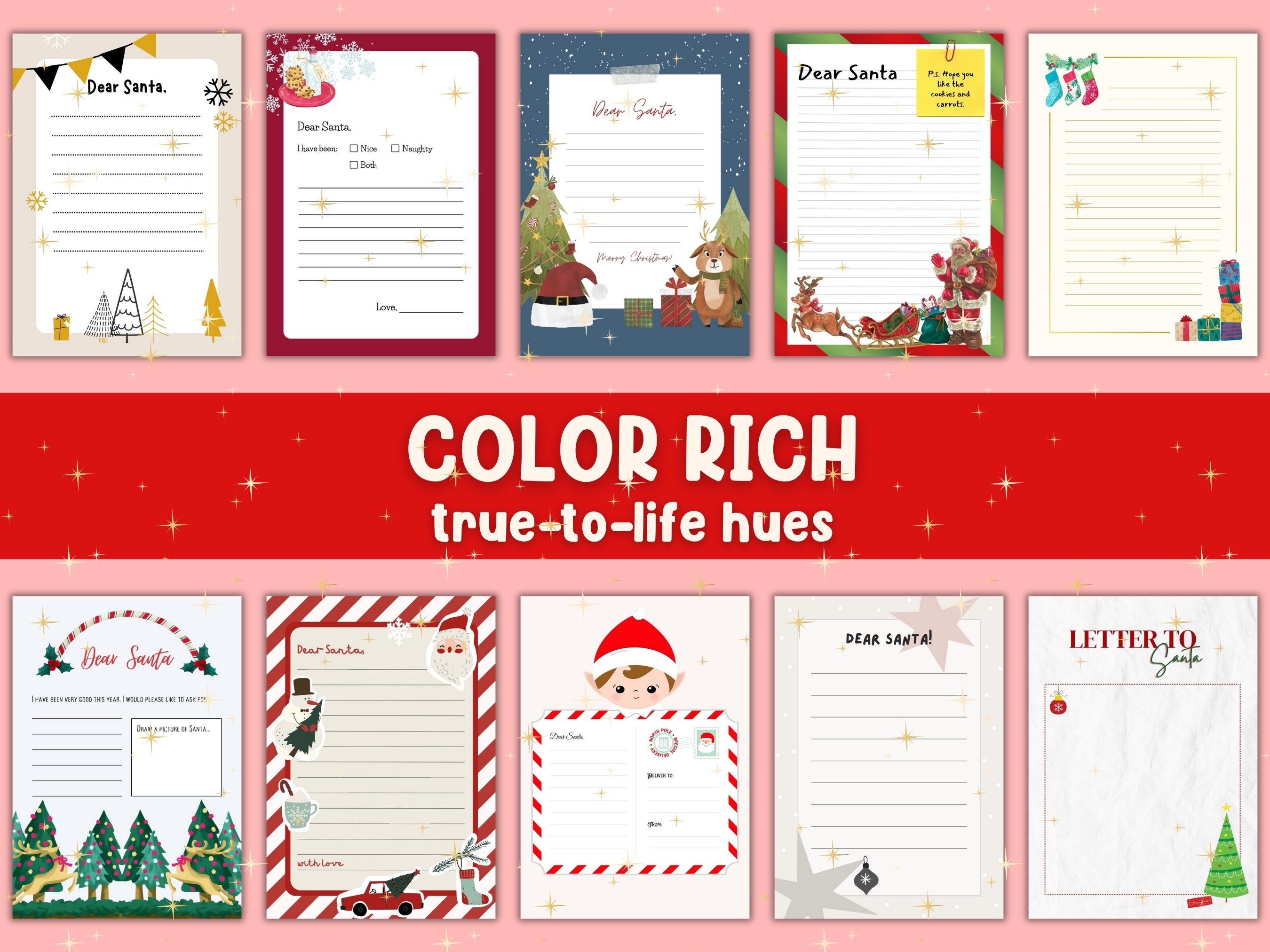 Santa Letter Bundle | 70 Unique Letter Designs | Letter to Santa for ...