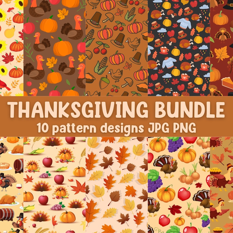 Thanksgiving Pattern - Etsy