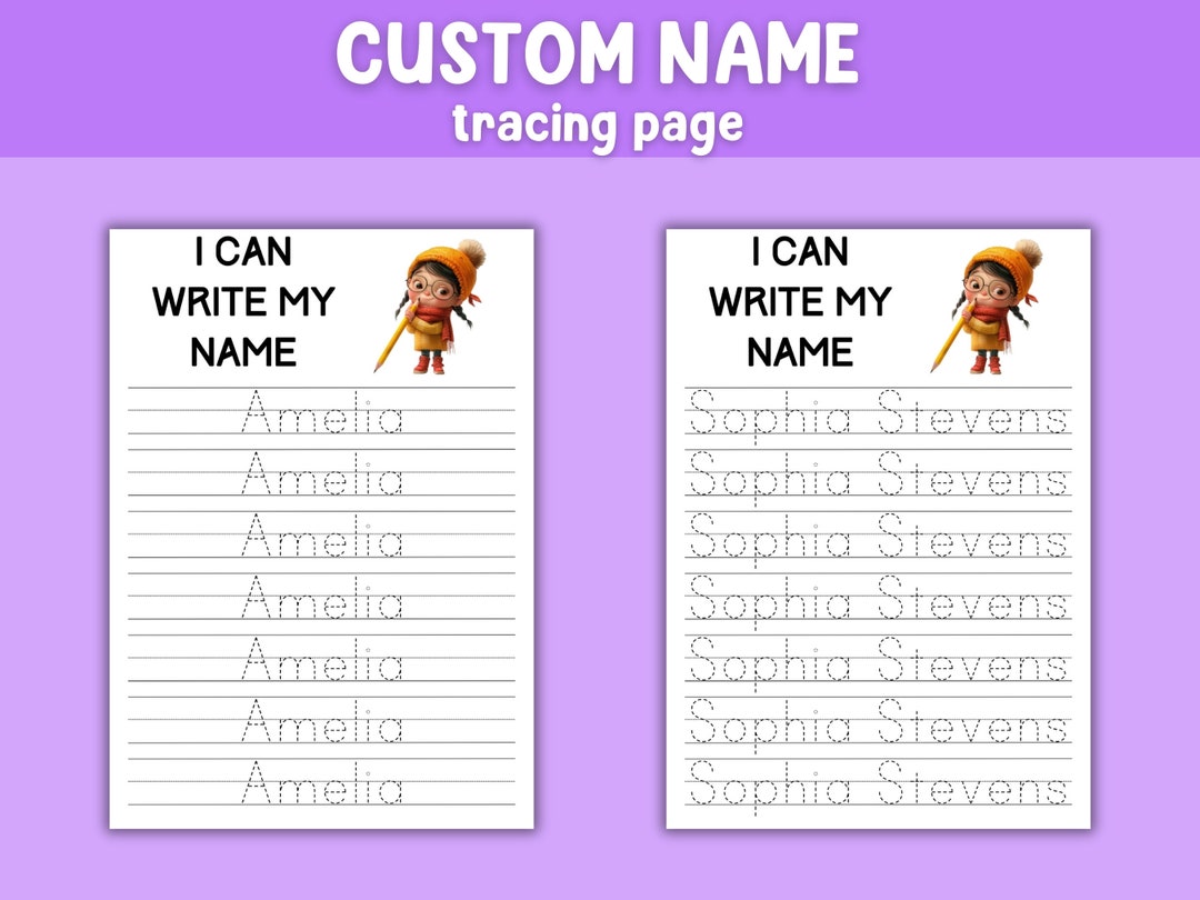 Custom Name Tracing Page Handwriting Practice 12 Hours Delivery ...