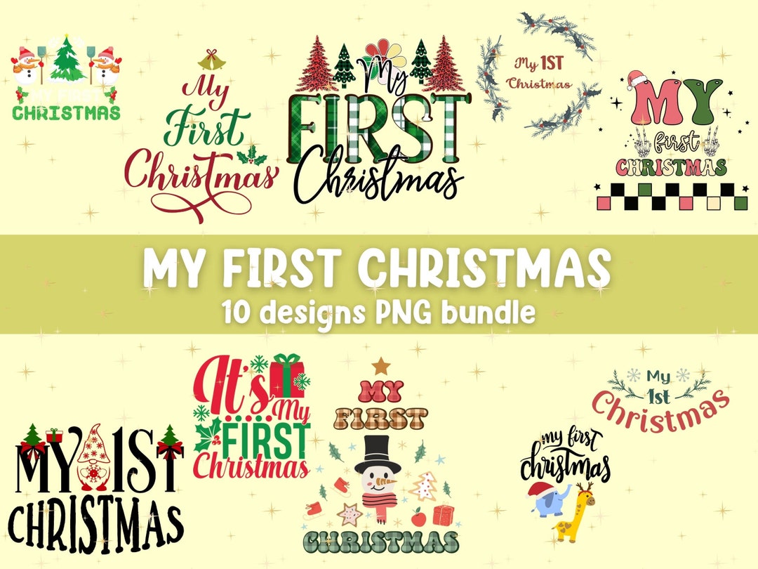 My First Christmas Bundle PNG | Baby's First Christmas Ornament PNG ...