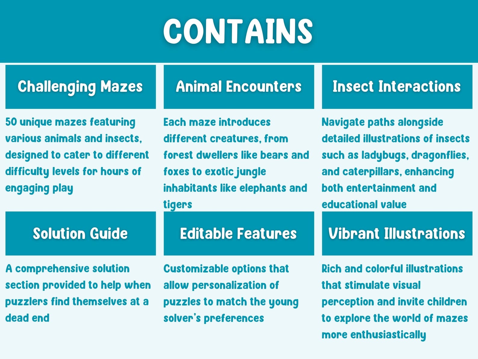 Maze Puzzles Animals and Insects 50 Mazes With Solutions 90 Pages ...