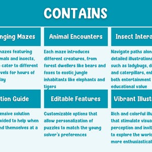 Maze Puzzles Animals and Insects 50 Mazes With Solutions 90 Pages ...