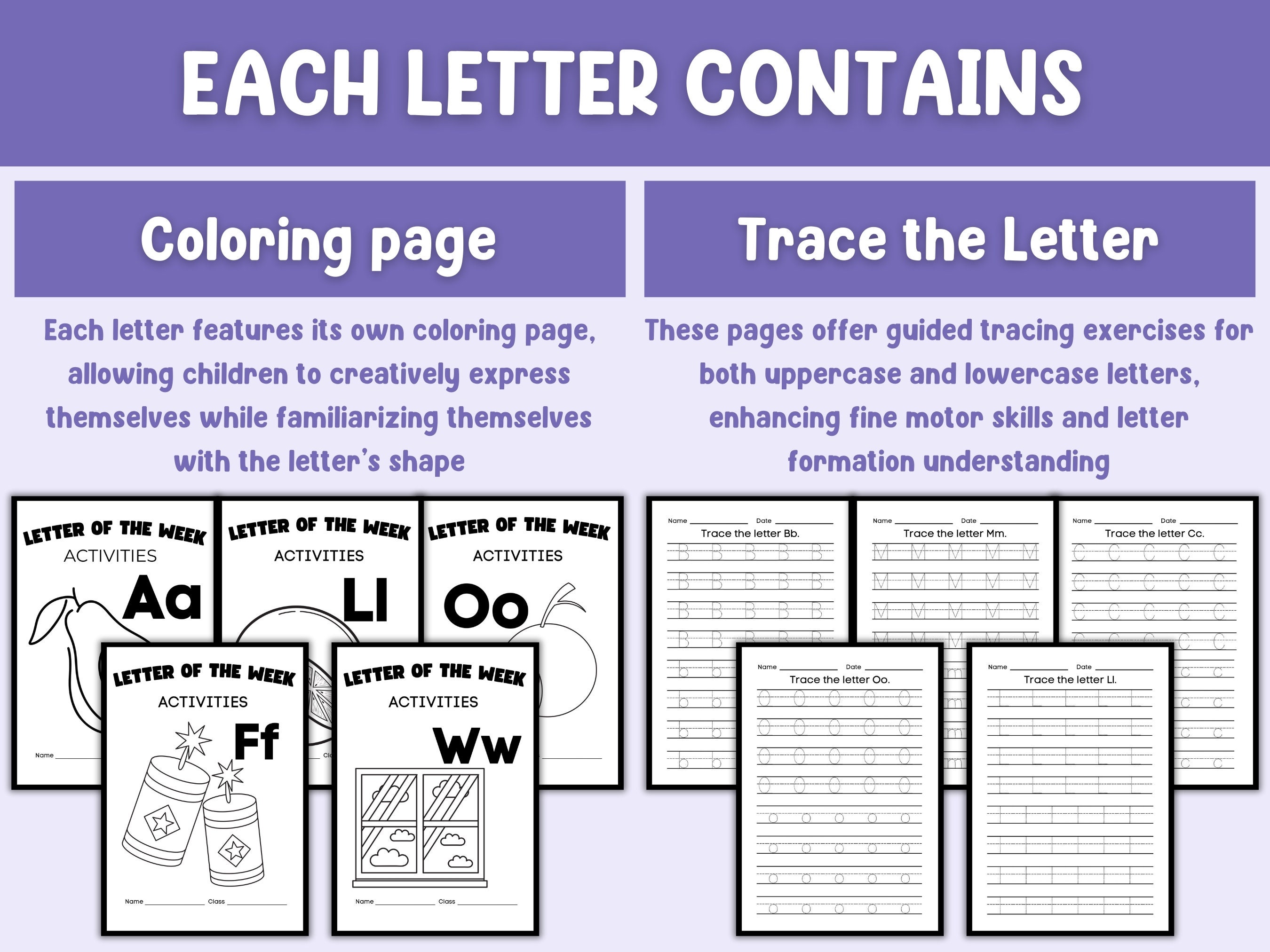 Letter of the Week Activity Workbook 259 Pages Preschool Curriculum ...