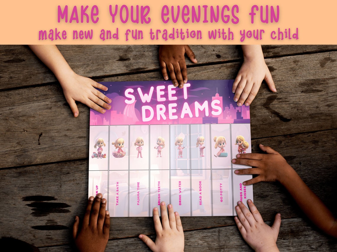 Bedtime Routine Chart, Planning Toddler Routine, Chore Chart for Girls ...