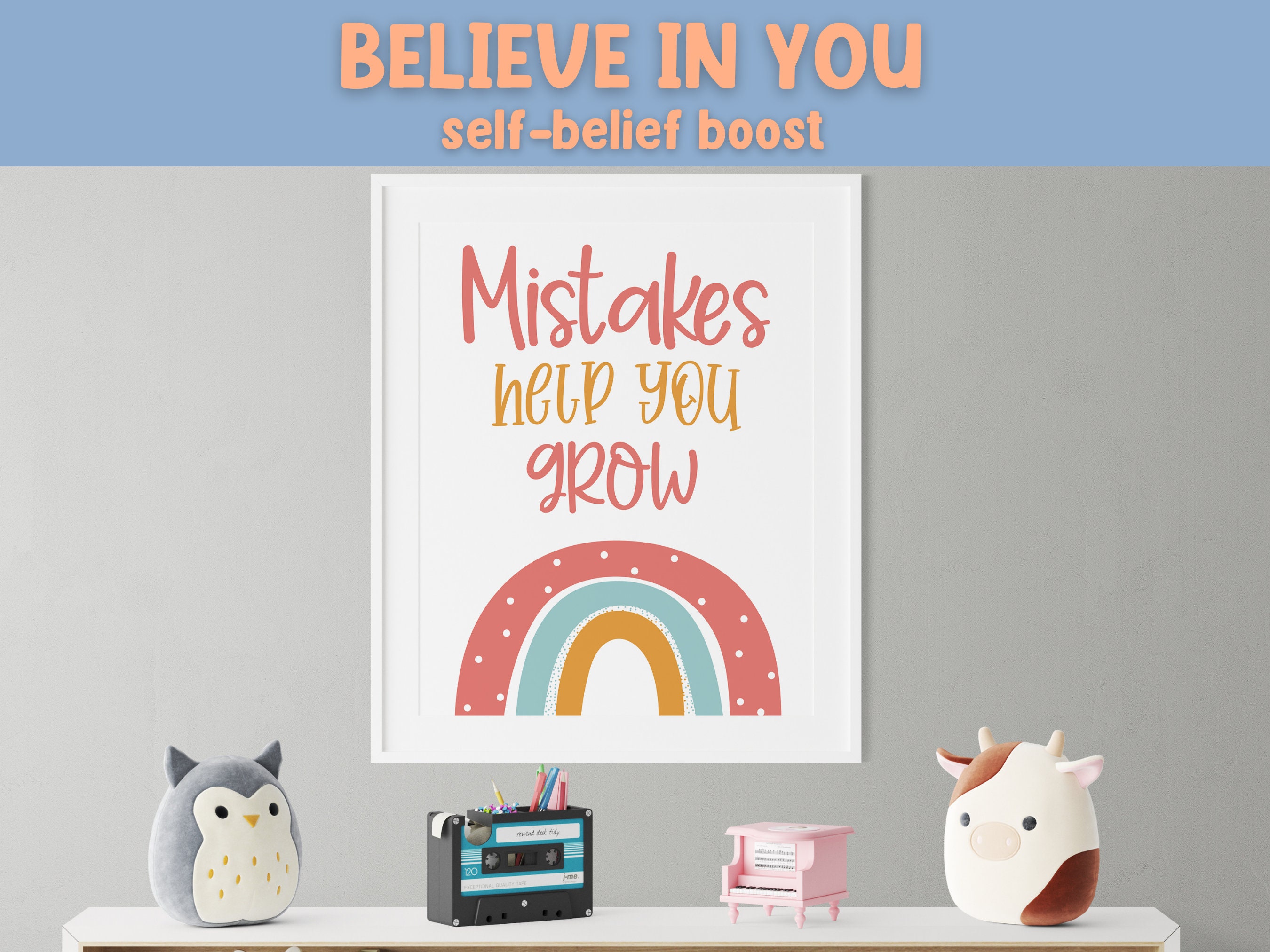 Set of 8 Boho Growth Mindset Posters | Kids Room Ideas | Classroom ...