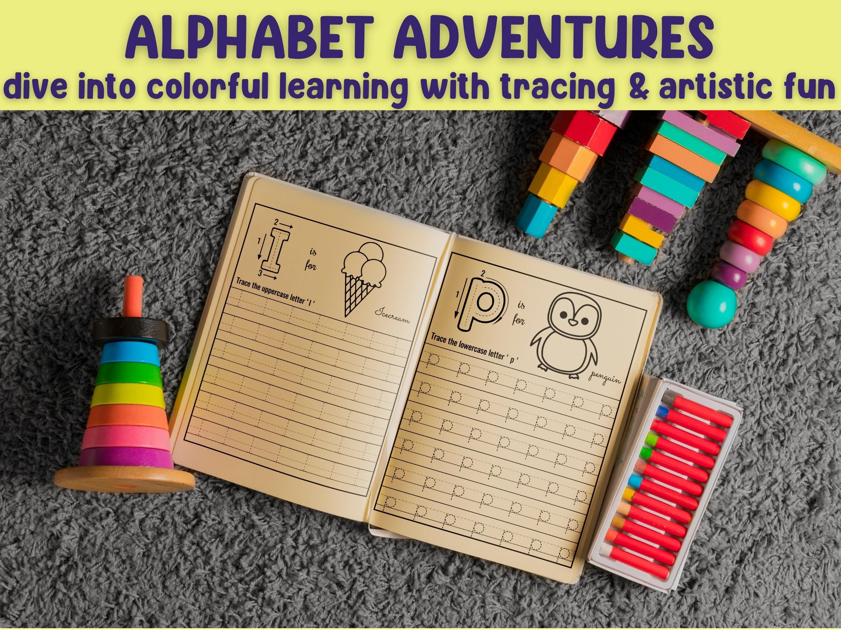 Alphabet Tracing Workbook 52 Preschool Worksheets ABC Tracing Workbook ...