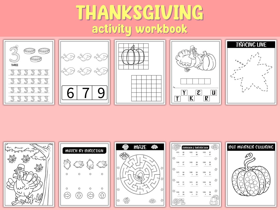 Thanksgiving Activity Workbook | Preschool Curriculum | 220 Preschool ...