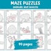 Maze Puzzles | Animals and Insects | 50 Mazes With Solutions | 90 Pages ...