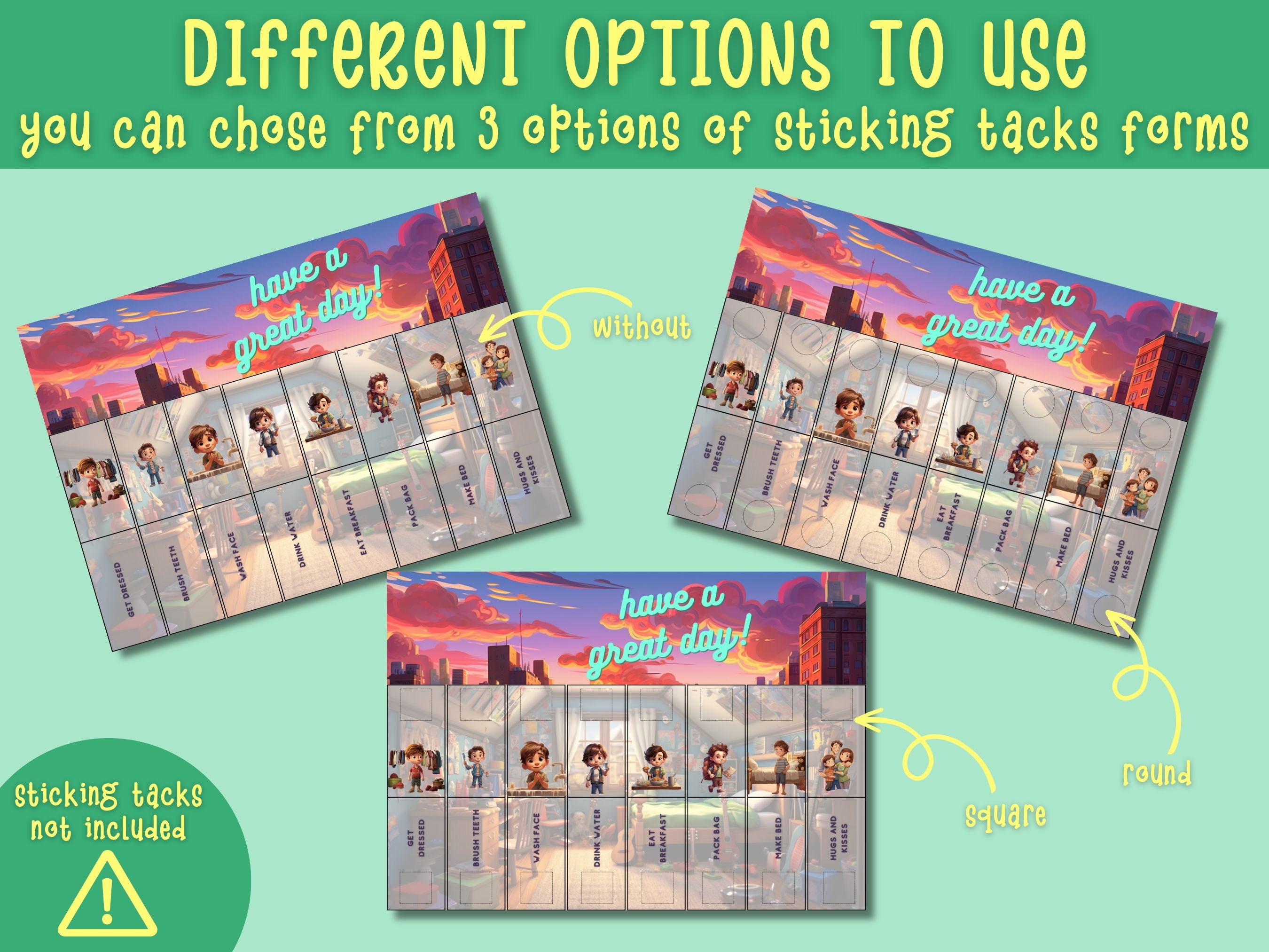 Morning Routine Chart, Planning Toddler Routine, Character Chart for ...